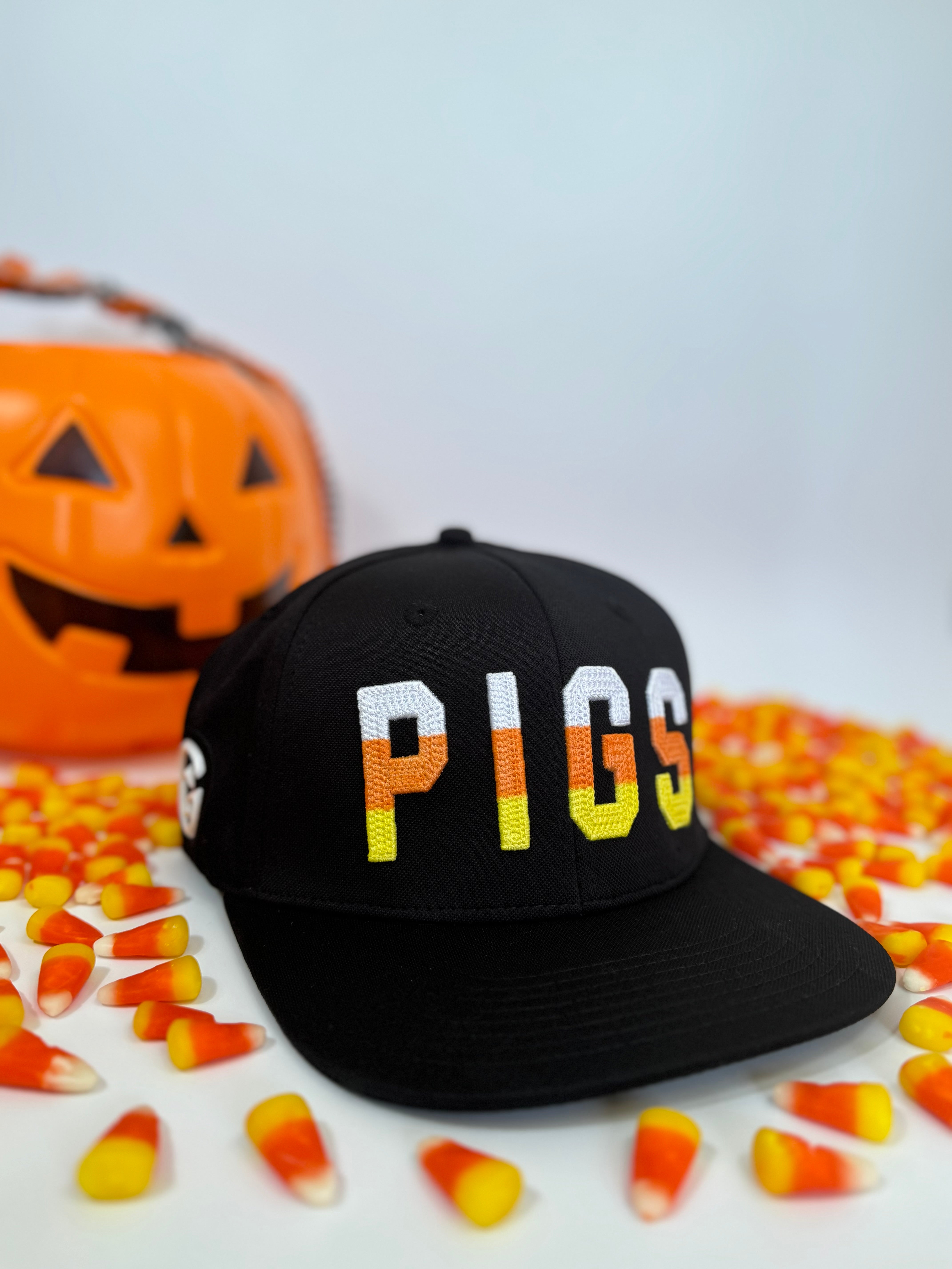 CANDY PIGS - BLACK- Flat Bill – Pigs Brand